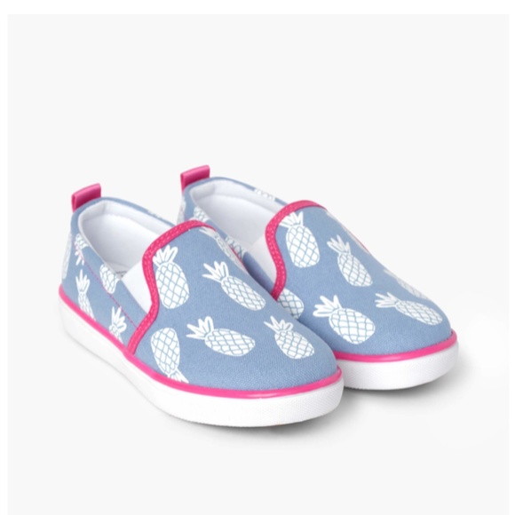 Hatley | Shoes | Hatley Girls Blue Pineapple Print Canvas Slip On ...